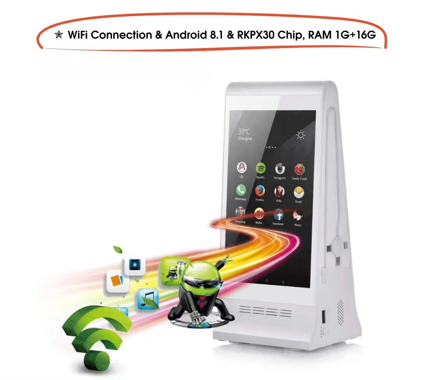 Dual 8 Inch LCD Touch Screen Android Table Advertising Player FYD868PX ...