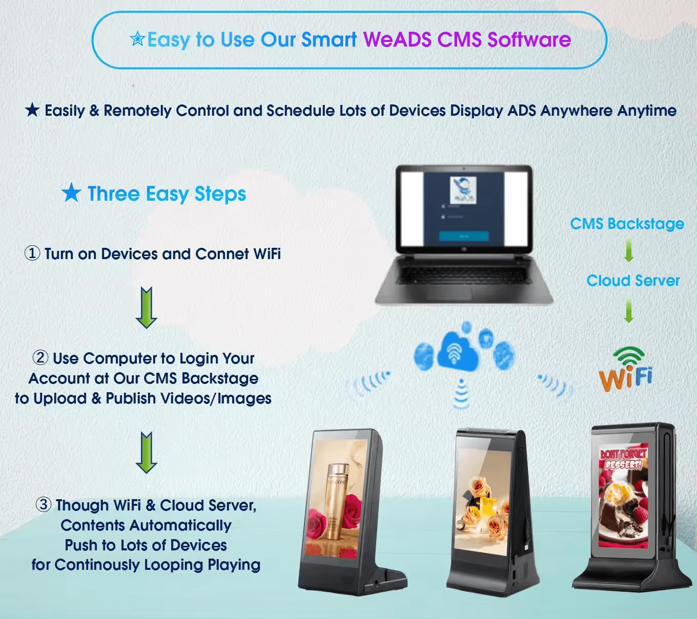 7'' LCD WiFi Table Advertising Player Restaurant Menu Charging Station ...